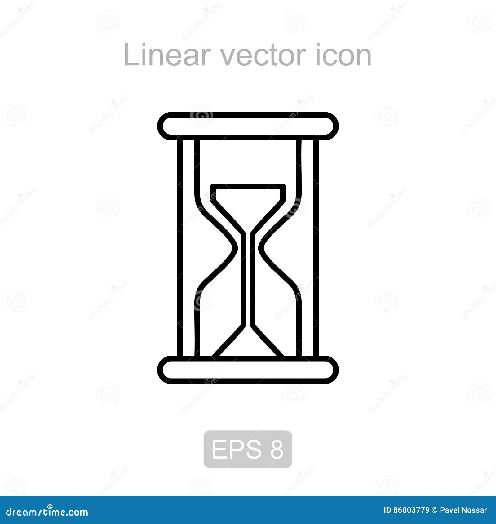 Hourglass. Linear icon. stock illustration. Illustration of hourglass ...