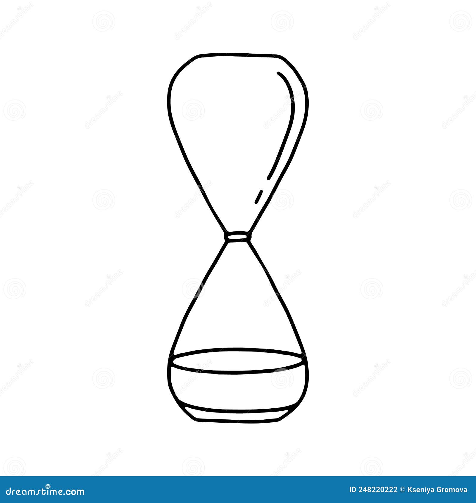 Hourglass. Linear Illustration. Outline Image. Vector Stock Vector ...