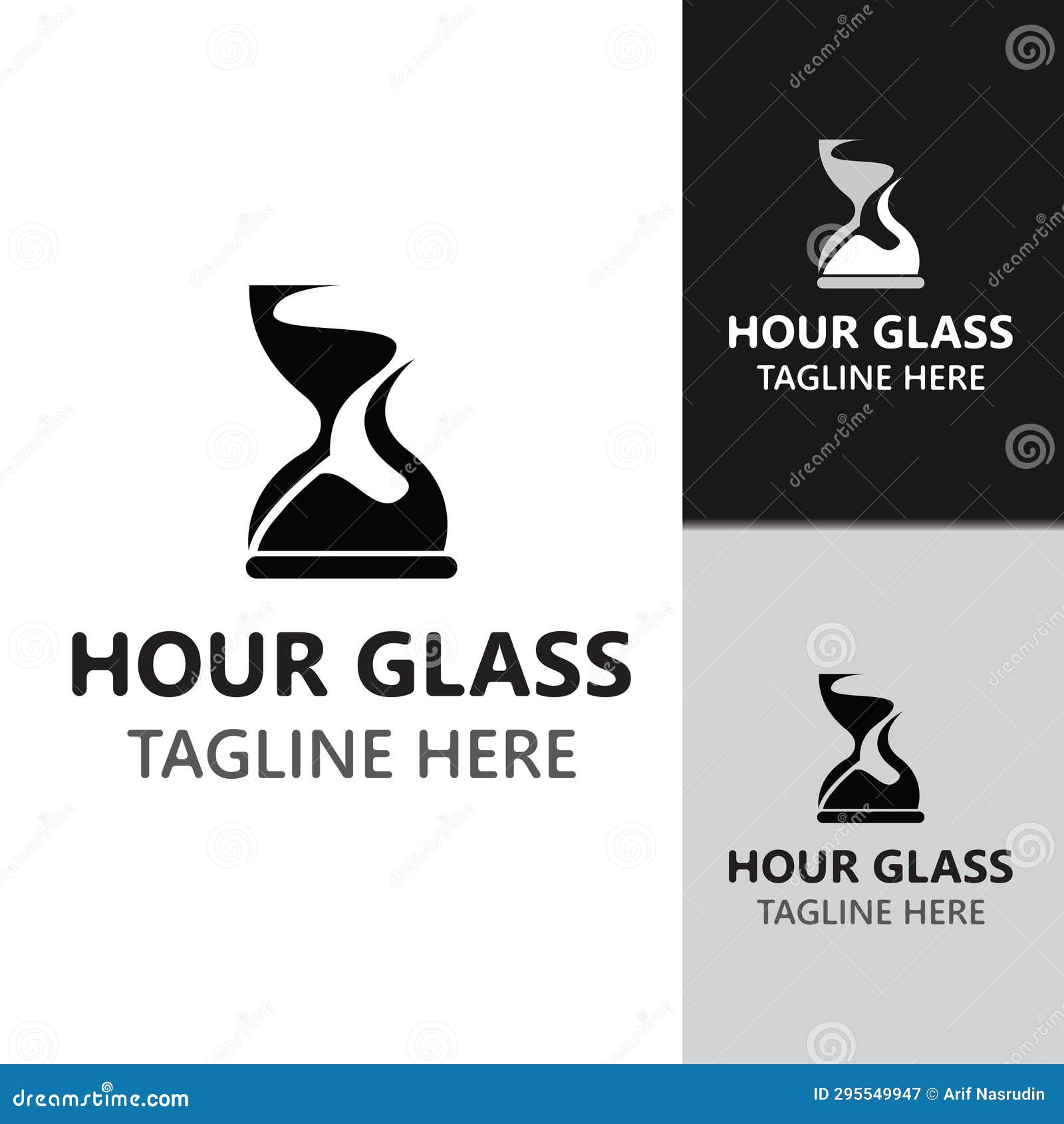 Hourglass Logo Ancient Vintage Style Object Design Template Flat Vector ...