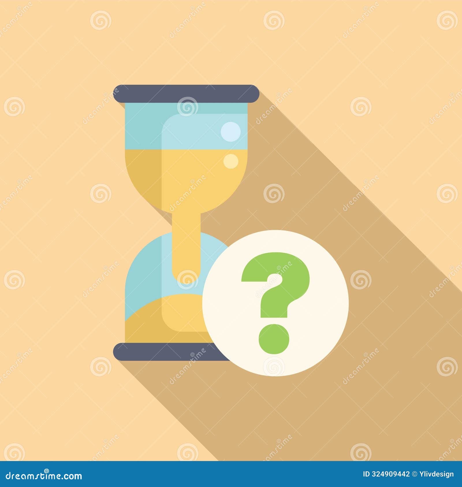 Hourglass Measuring Time Passing with Question Mark Showing Uncertainty ...