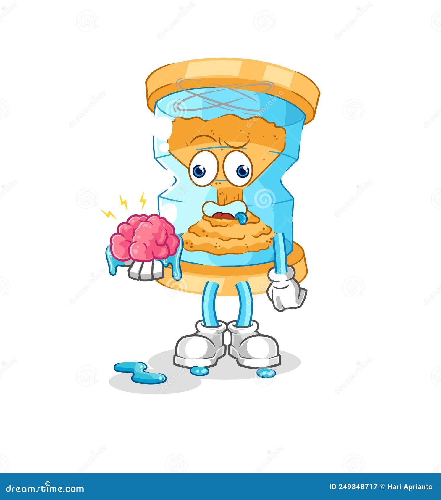 Hourglass No Brain Vector. Cartoon Character Stock Vector ...