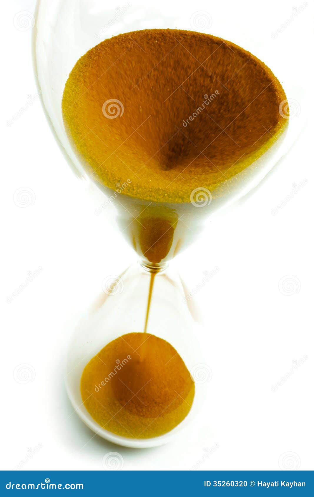 Hourglass with Orange Sand and Top View Stock Photo - Image of speed ...