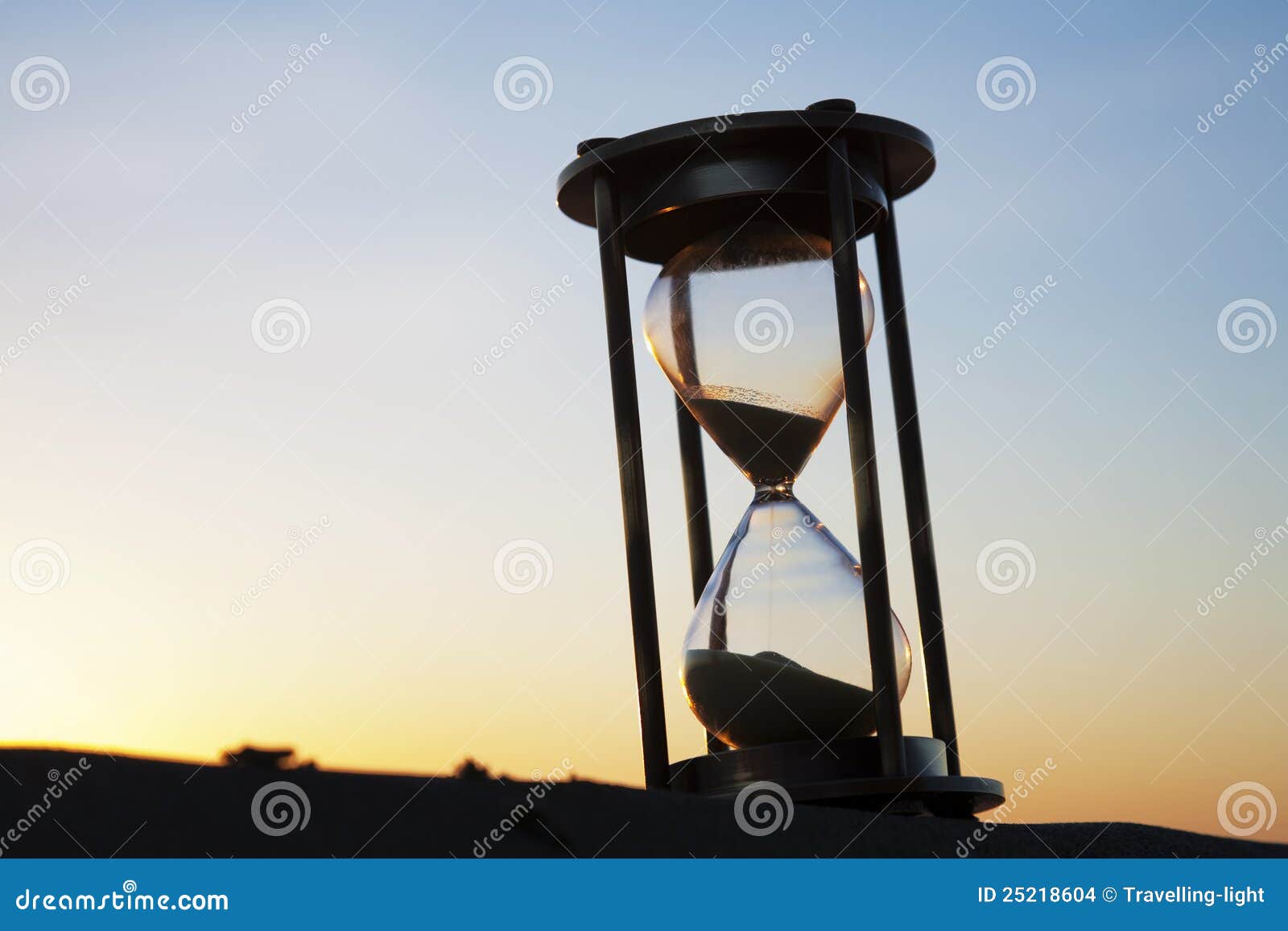 Hourglass Outside at Sunrise Stock Photo - Image of deadline ...