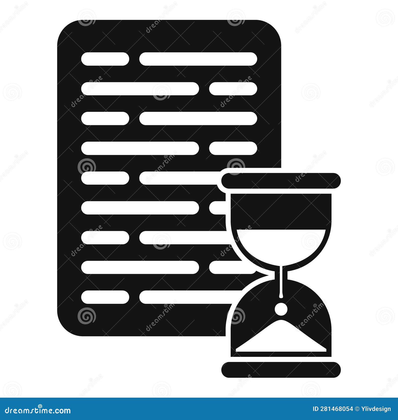 Hourglass Paper Icon Simple . Control Task Stock Illustration ...