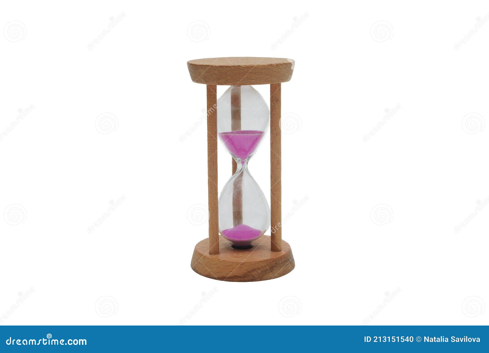 Hourglass with Pink Sand. Isolated on White Background Stock Photo ...