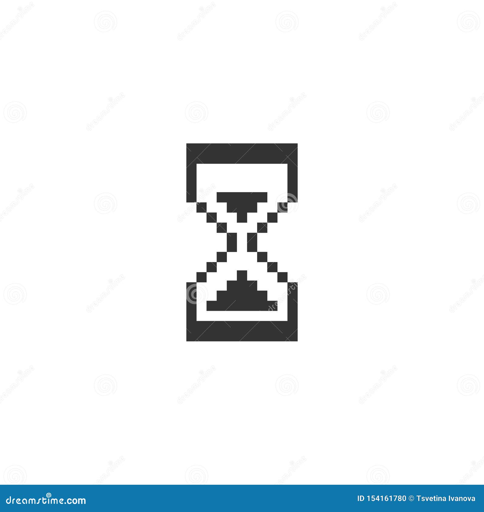 Hourglass Pixel Art Icon Sand Glass Pixel Clock Vector Illustration 274102364