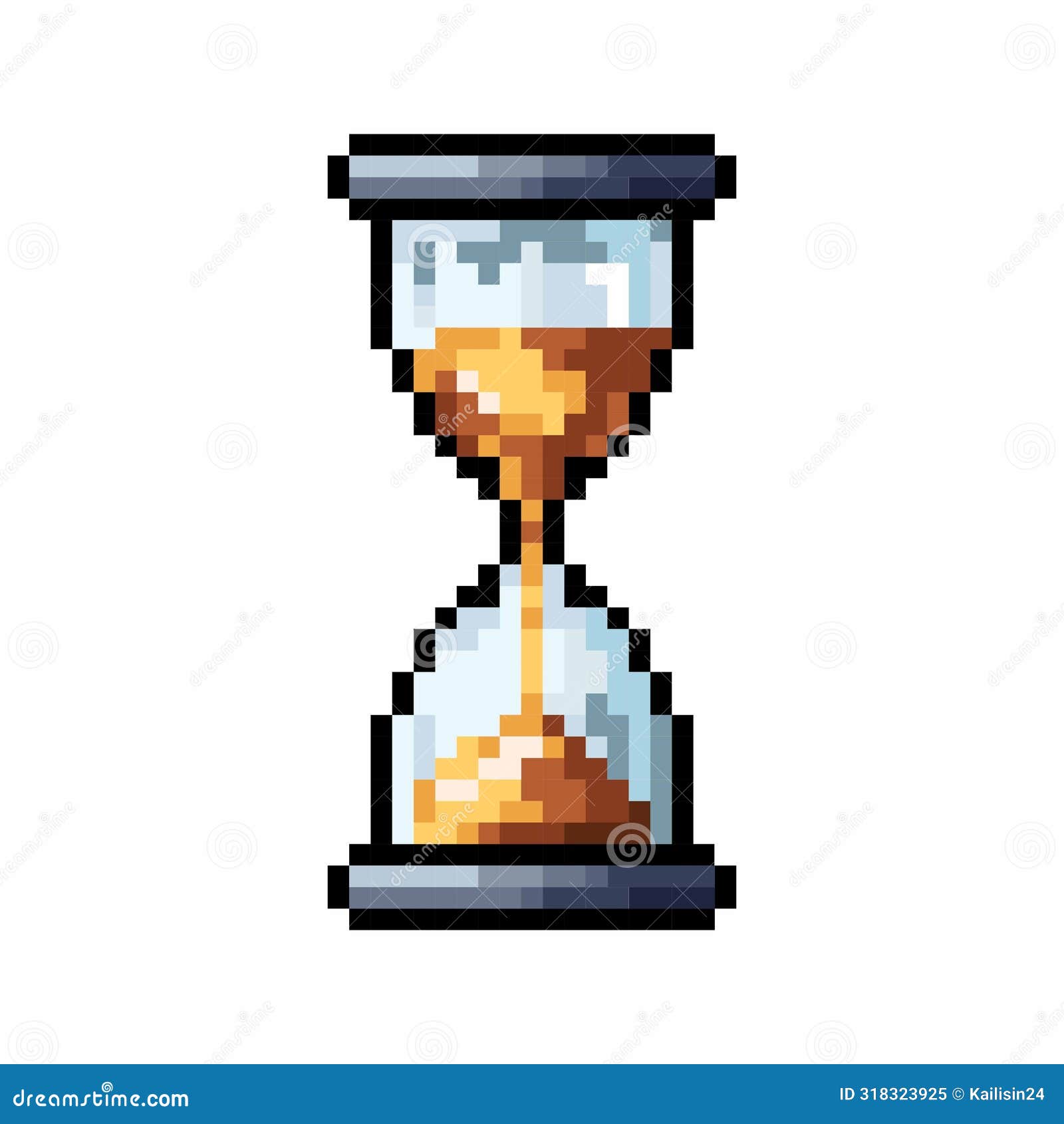 Hourglass Pixel Icon. Gaming 8 Bit Clock Icon on White Style. Arcade ...