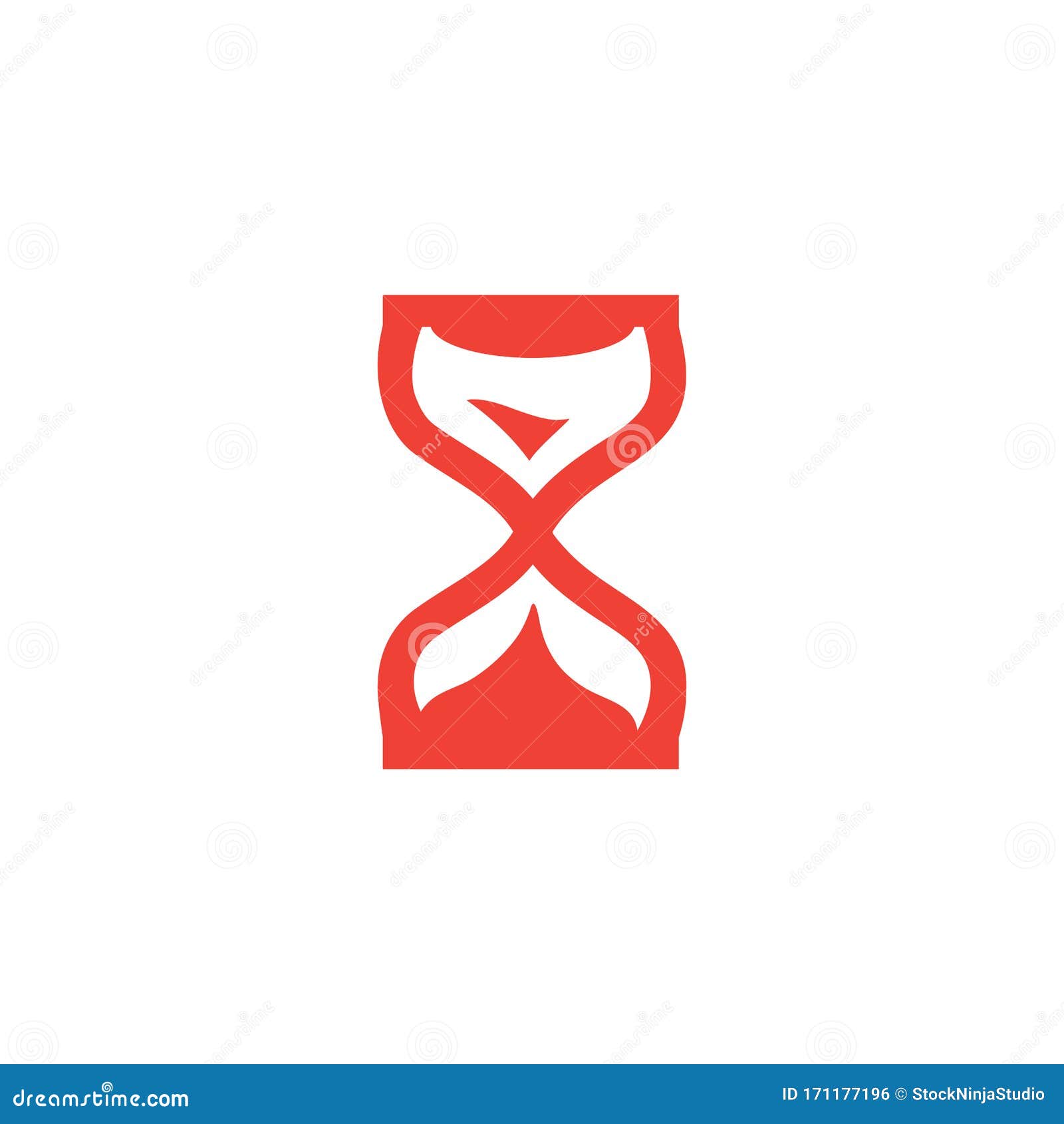 Hourglass Red Icon on White Background. Red Flat Style Vector ...