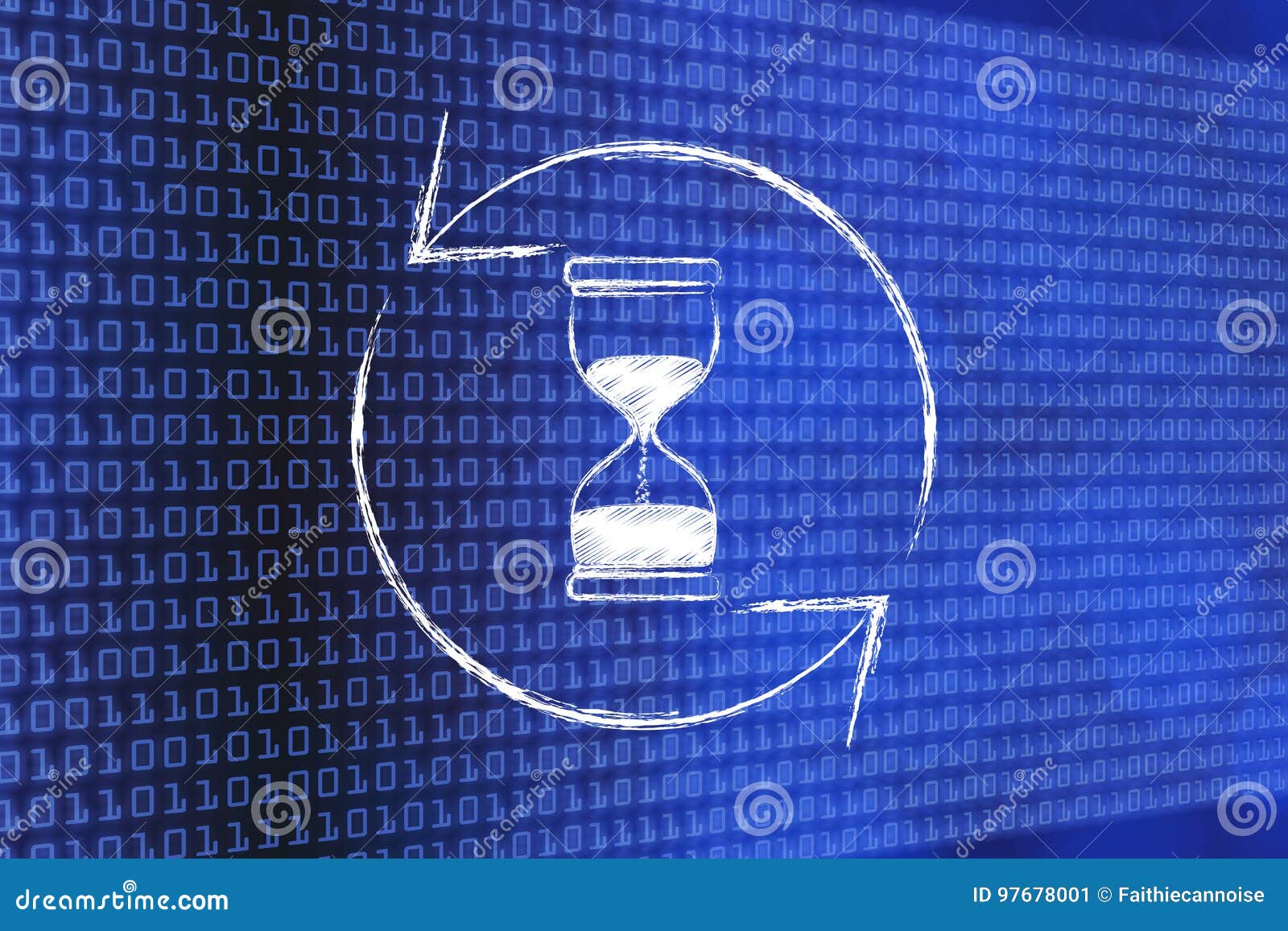 Hourglass and Refresh Symbol Made of Spinning Arrows Stock Illustration ...