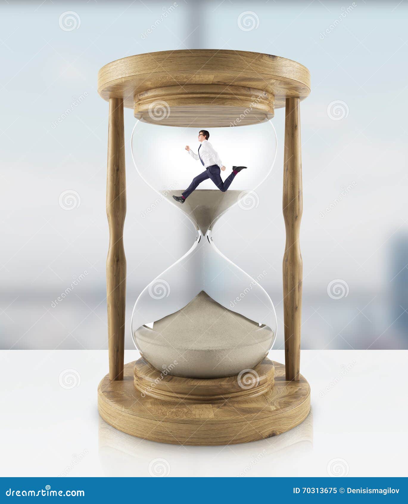 Hourglass Running Businessman Stock Image - Image of business, finance ...