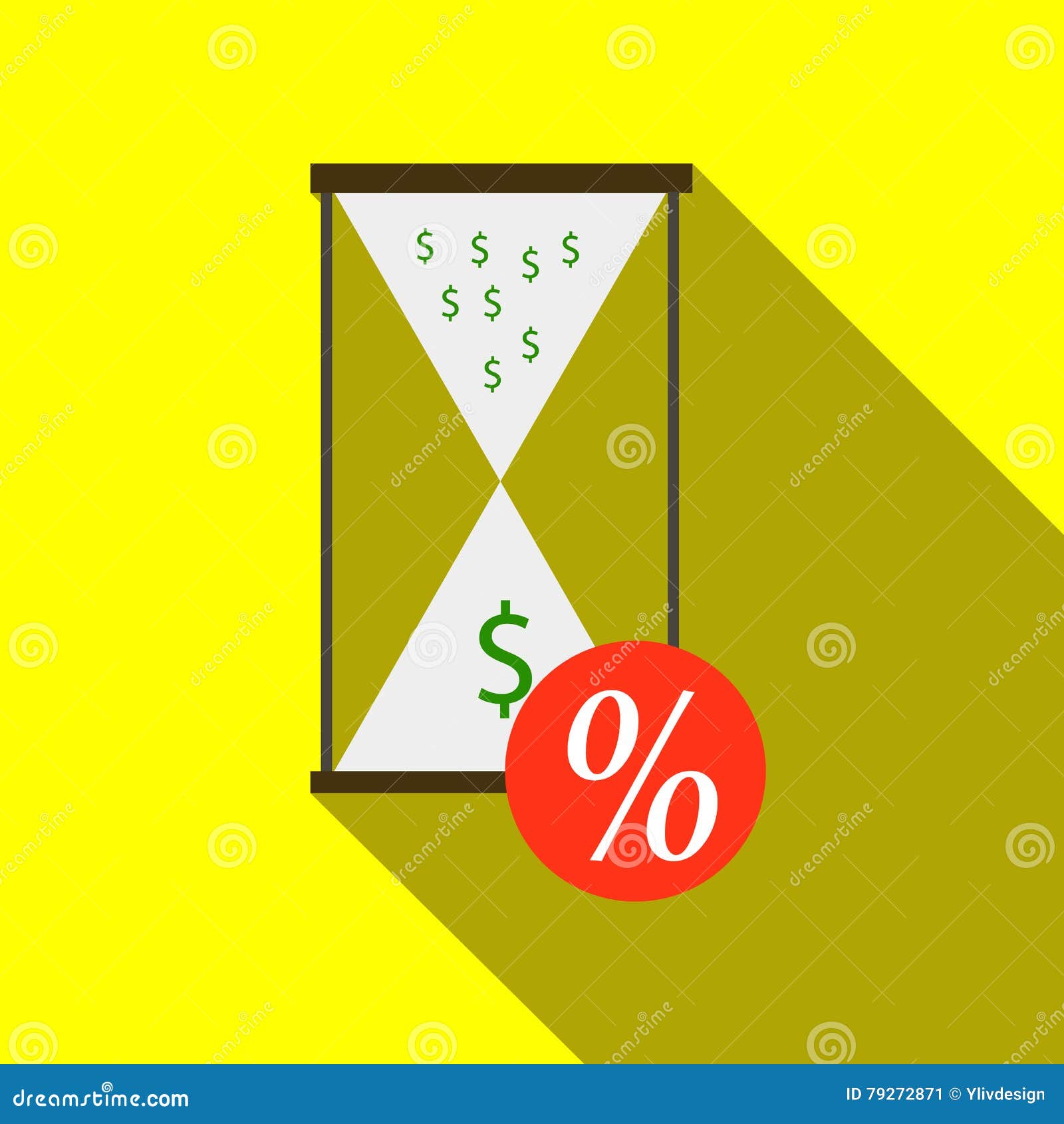 Hourglass with Sale Icon, Flat Style Stock Vector - Illustration of ...