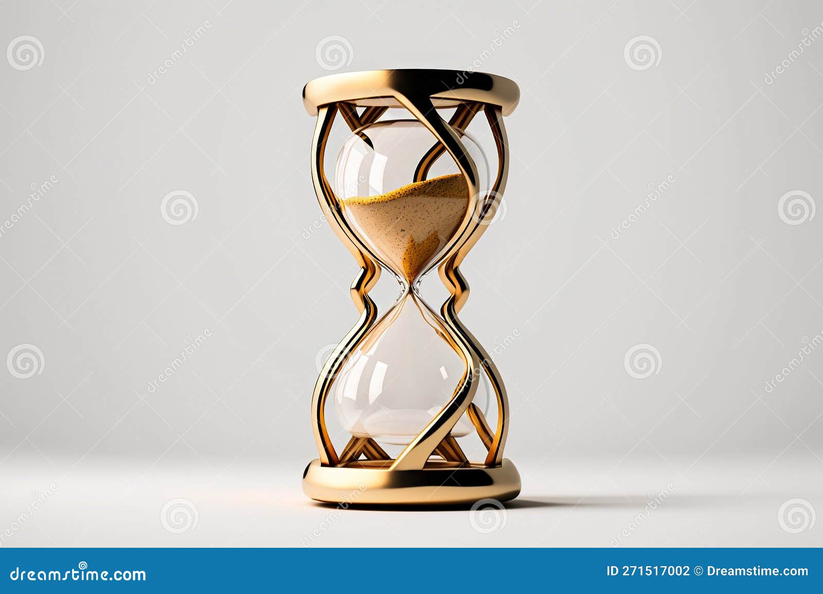 Hourglass Sand Clock on White Background Generative AI Stock ...