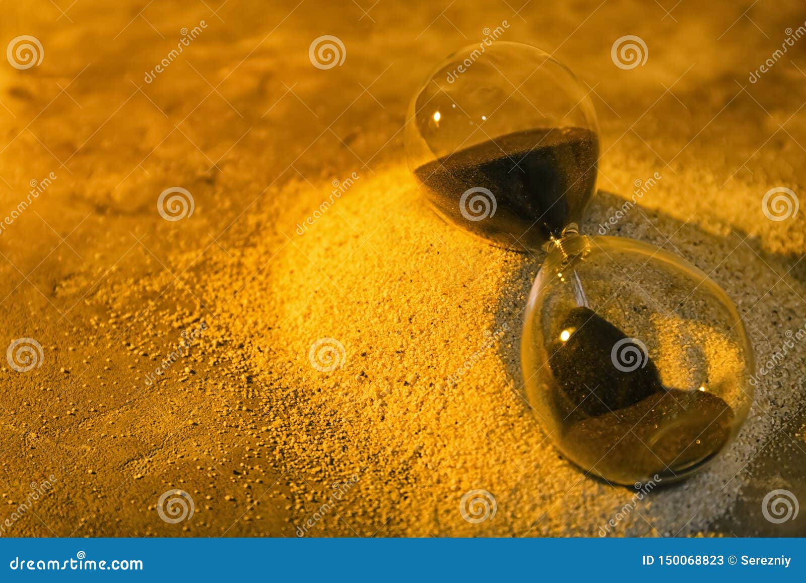 Hourglass on Sand. Time Management Concept Stock Image - Image of ...