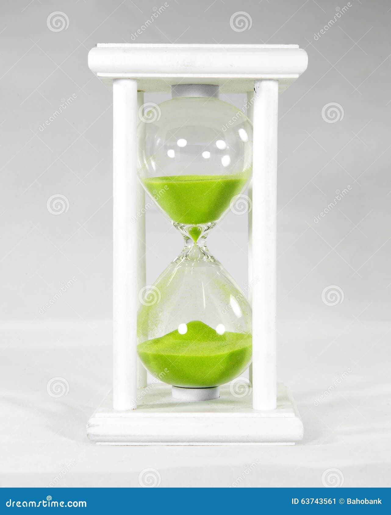 Hourglass and Sandglass White and Green Color. Stock Image - Image of ...