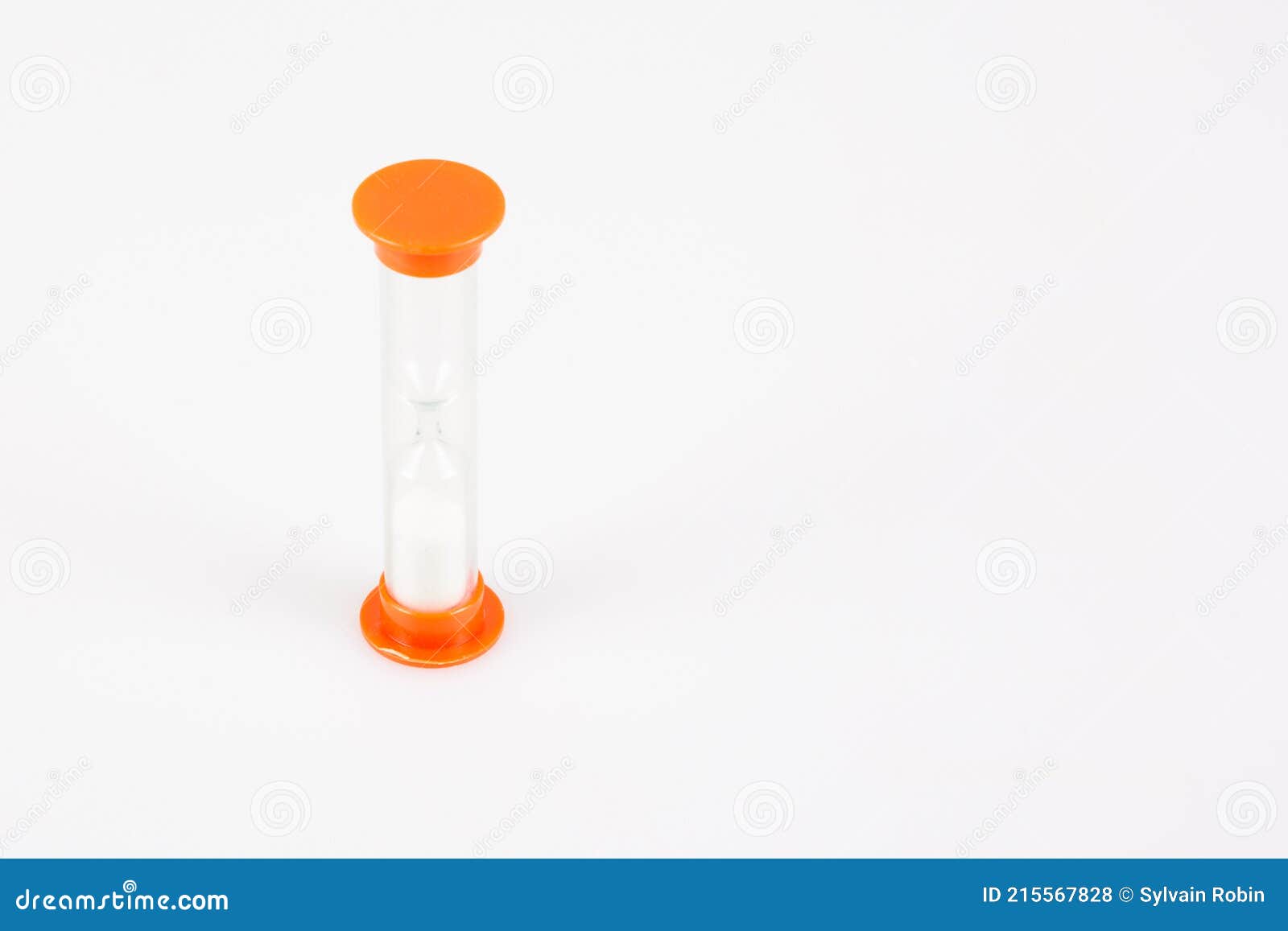 Hourglass Sandy Timer In Plastic Orange In Grey Background With White ...