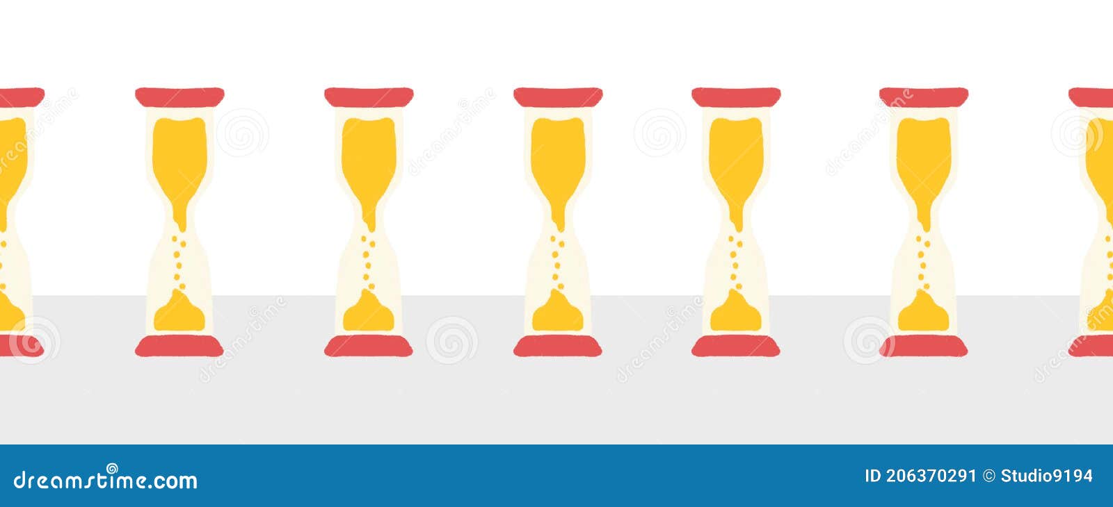 Hourglass Seamless Border. Sandtimer Bottleneck Horizontal Repeating ...