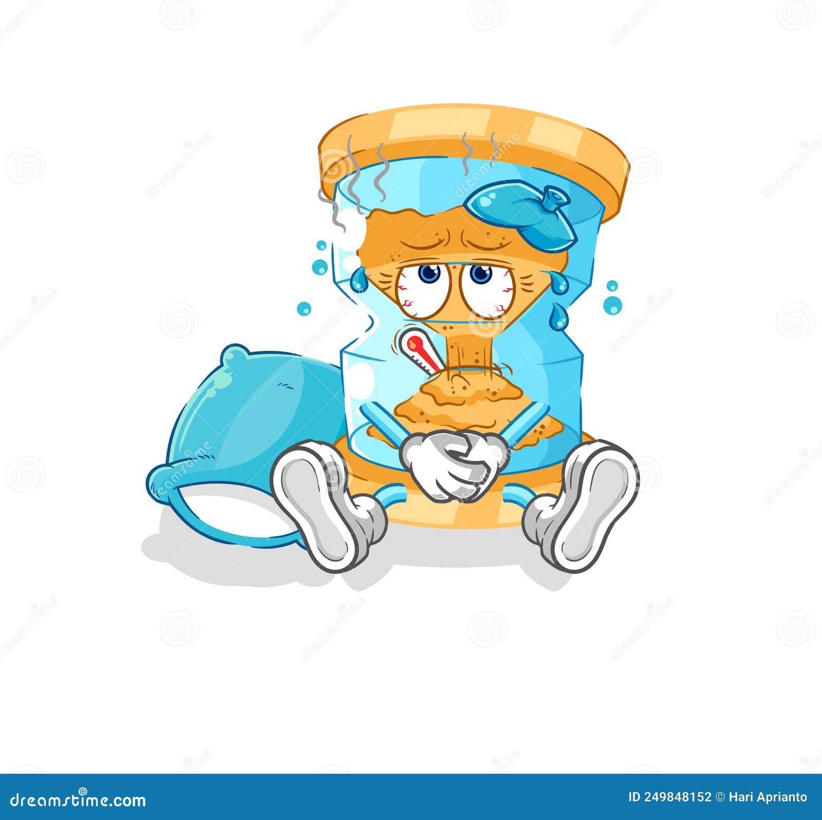 Hourglass Sick Vector. Cartoon Character Stock Vector - Illustration of ...