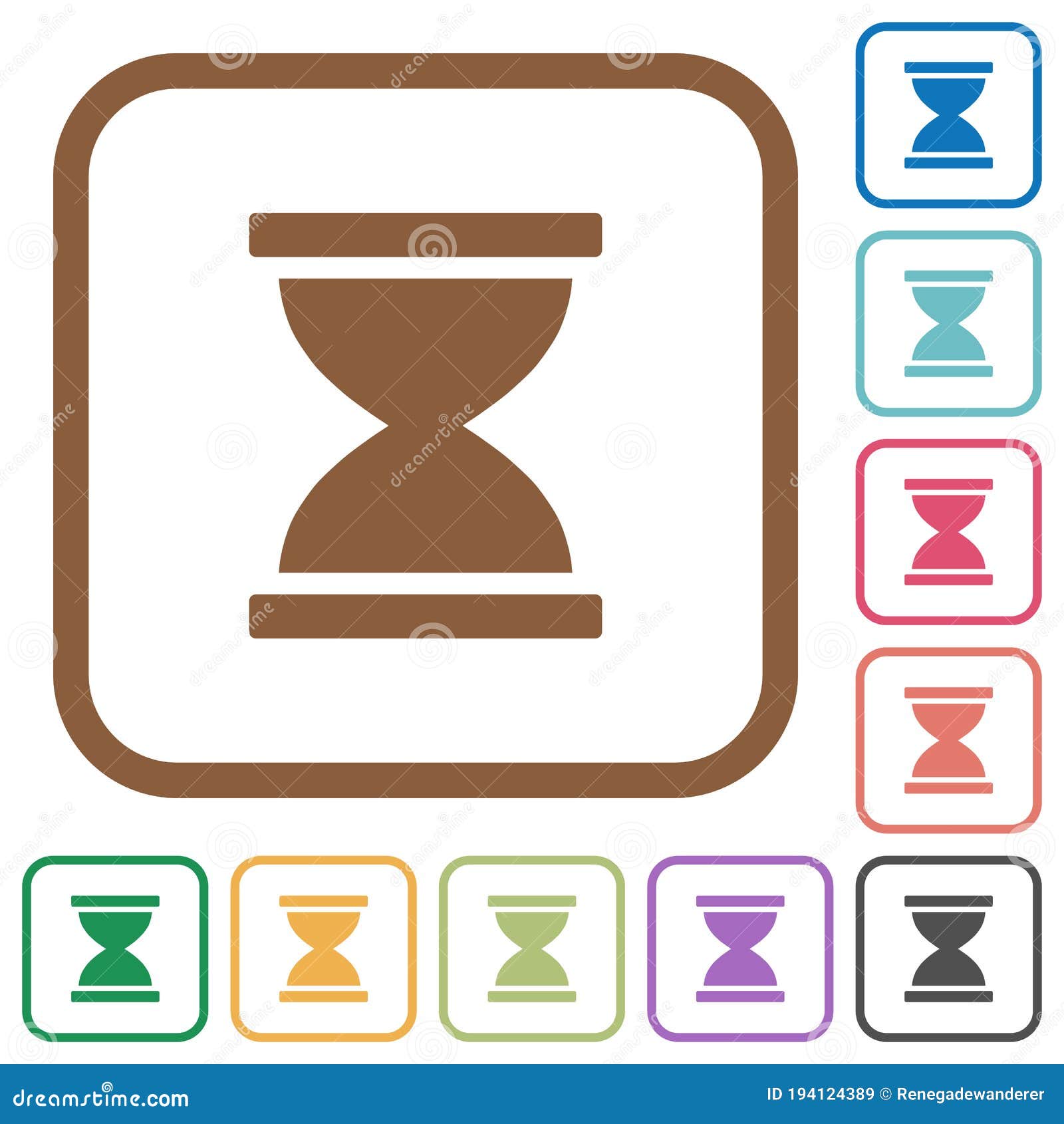 Hourglass simple icons stock vector. Illustration of processing - 194124389