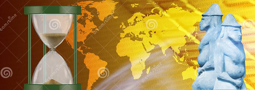The Sands Of Time Flowing Over The Ancient World Map Stock Illustration Illustration Of Flow