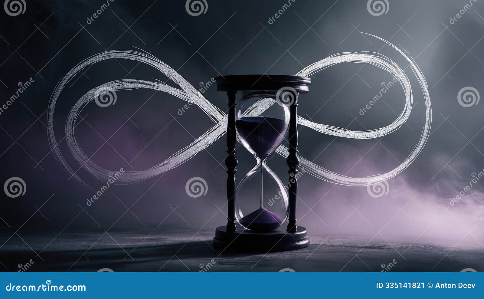 An Hourglass Sits on a Table with Soft Lighting Illuminating an ...