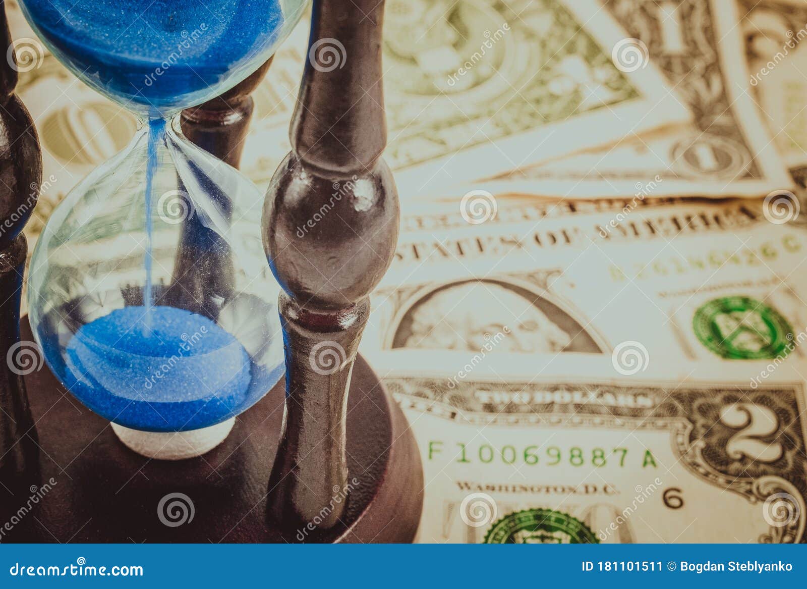 Hourglass Stand on Dollar Bills, Stock Image - Image of debt, countdown ...