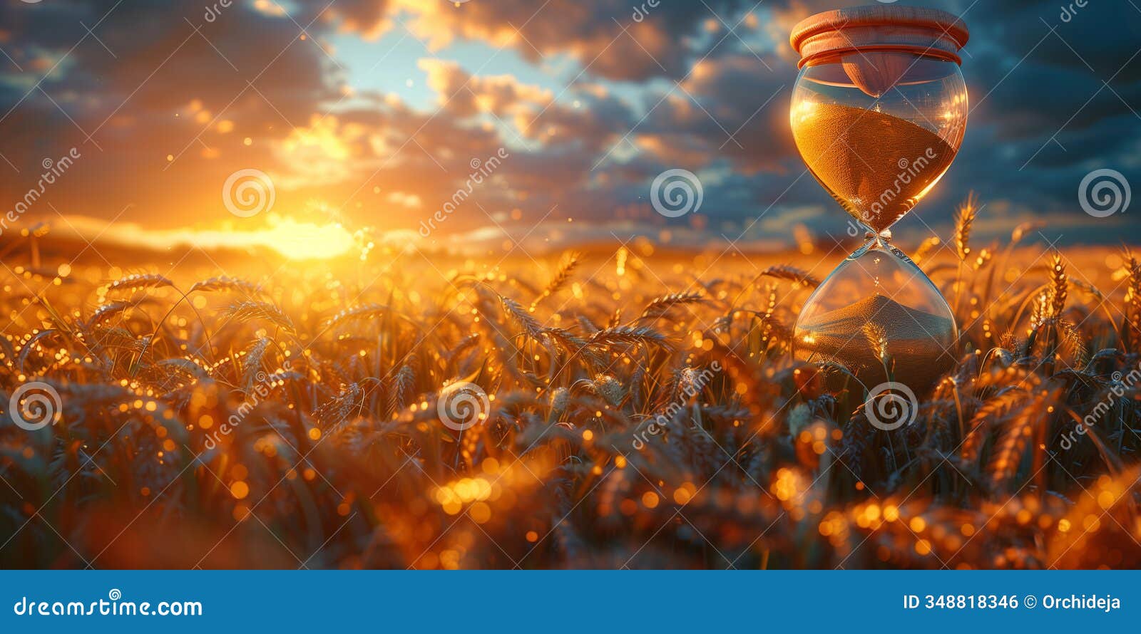 Hourglass Stands in the Midst of a Wheat Field Stock Photo - Image of ...