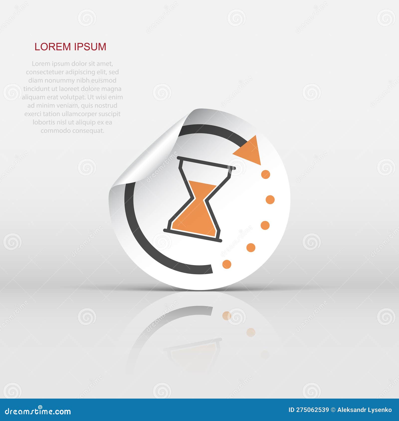 Hourglass Sticker Label. Time Vector Illustration Stock Vector ...