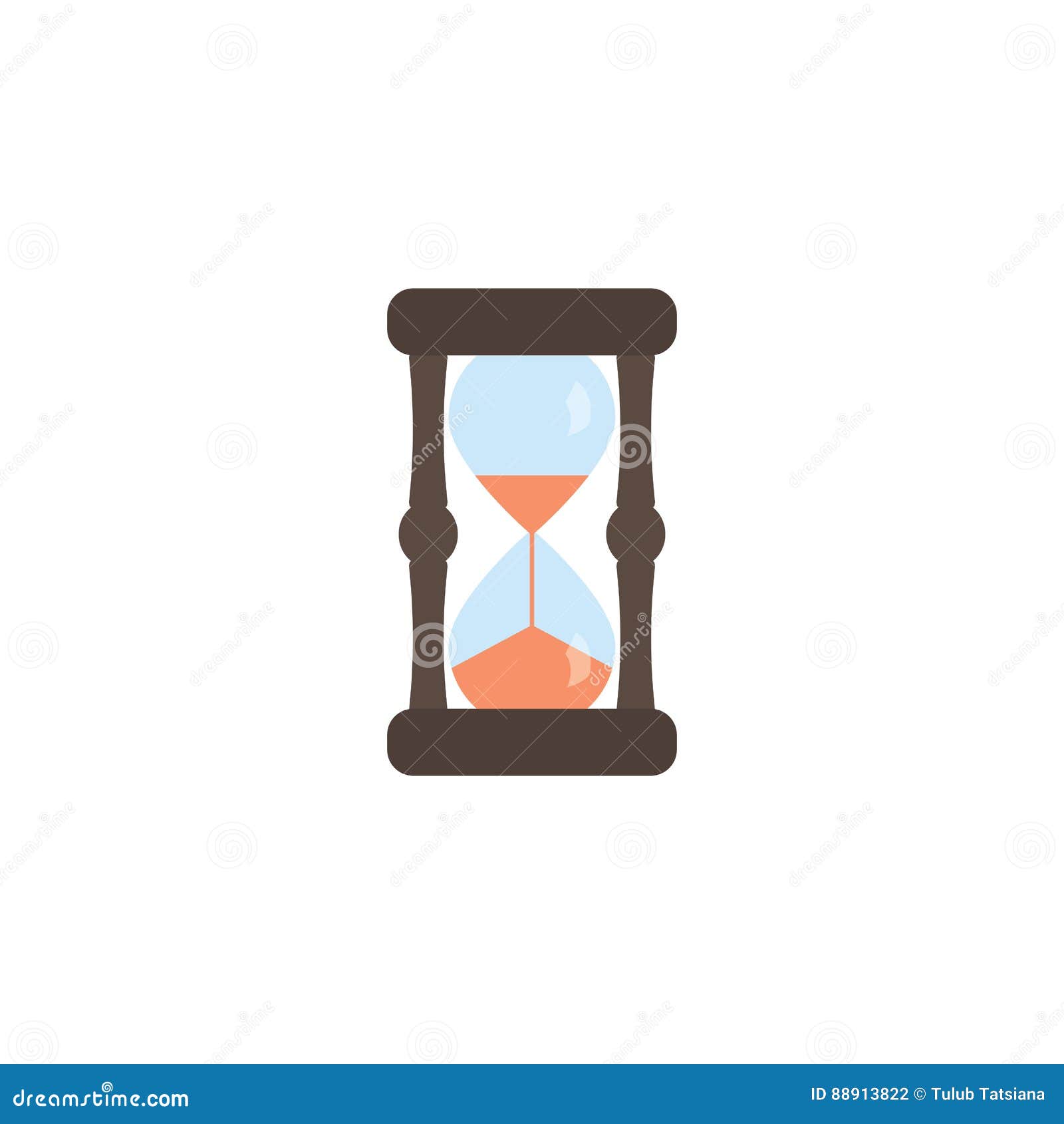 Hourglass in the Style of Flat. Front View Stock Vector - Illustration ...