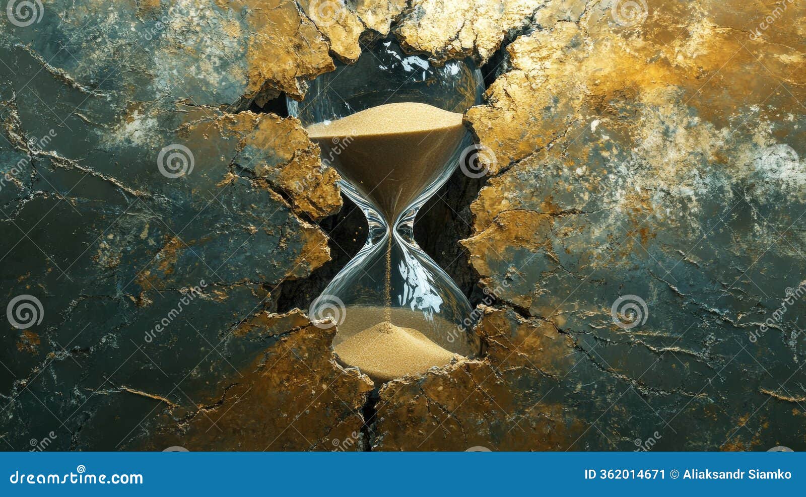 Hourglass Leaking Time Destruction End Of The World Illustration ...