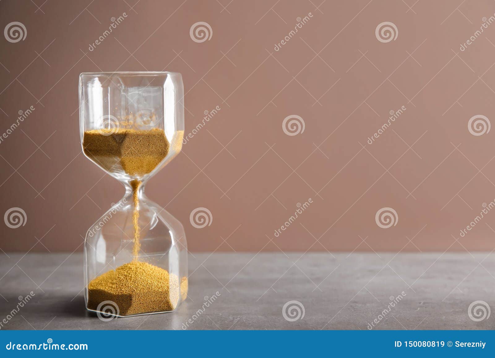 Hourglass on Table. Time Management Concept Stock Image - Image of ...