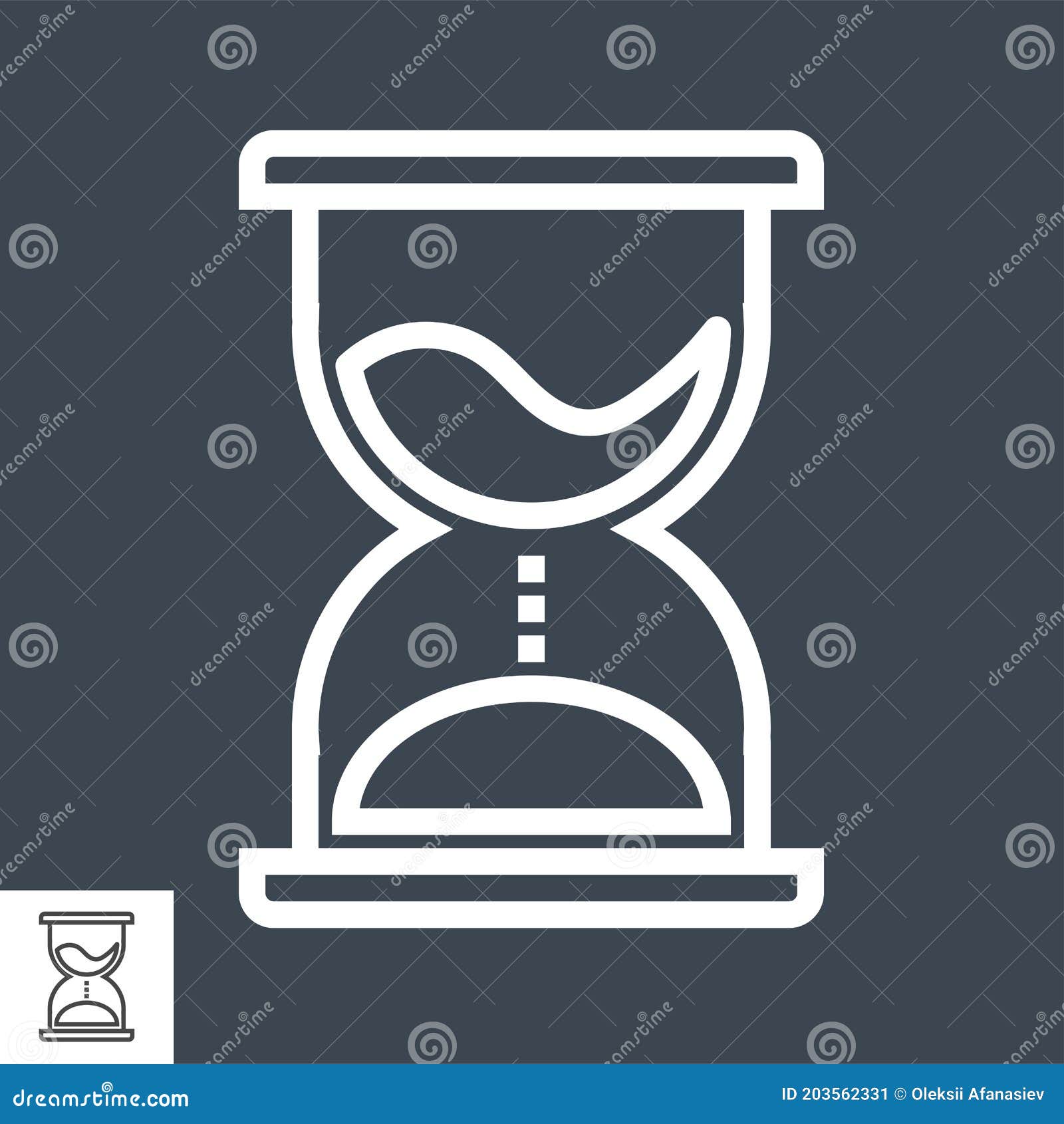 Hourglass Thin Line Icon. Time Is Over In Hourglass Vector Illustration ...