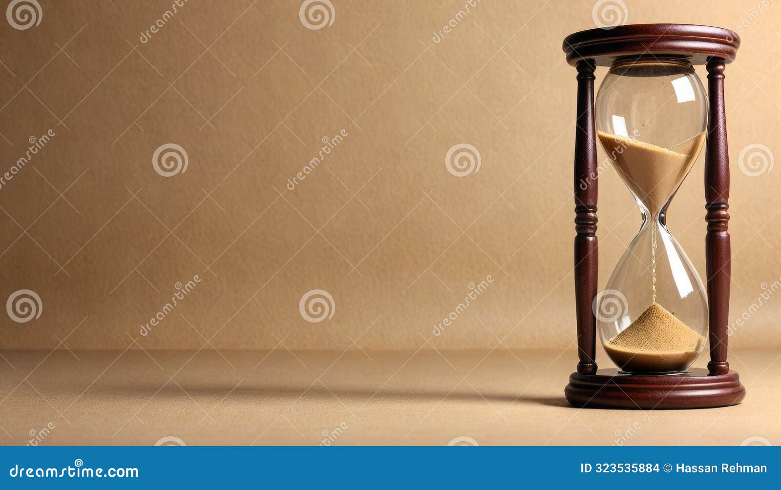 Hourglass Time Clock Running Banner Background Stock Illustration ...