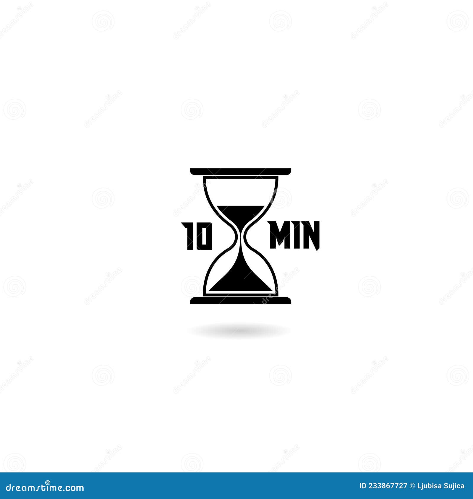 Hourglass Time, Sand Clock Icon with Shadow Stock Vector - Illustration ...