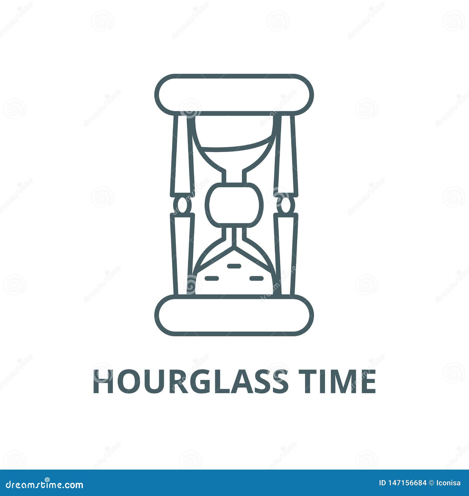 Hourglass Time Vector Line Icon, Linear Concept, Outline Sign, Symbol ...