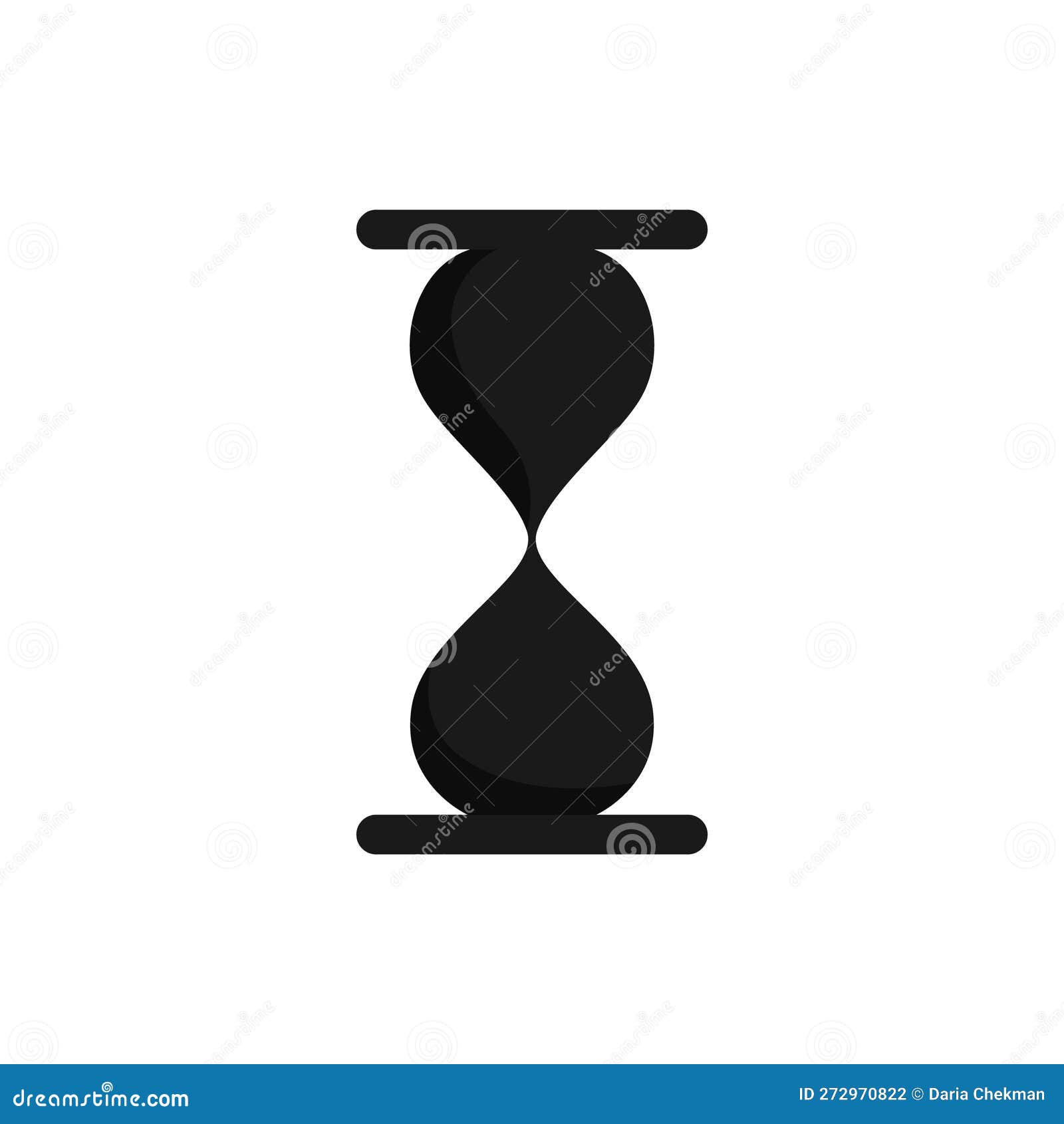 Hourglass Timer Icon in Trendy Flat Design. Stock Vector - Illustration ...