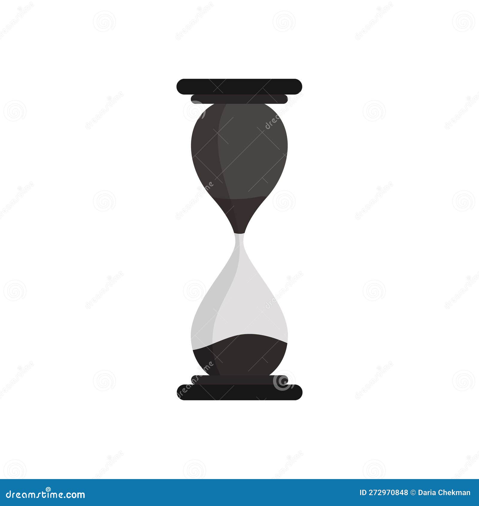 Hourglass Timer Icon in Trendy Flat Design. Stock Vector - Illustration ...