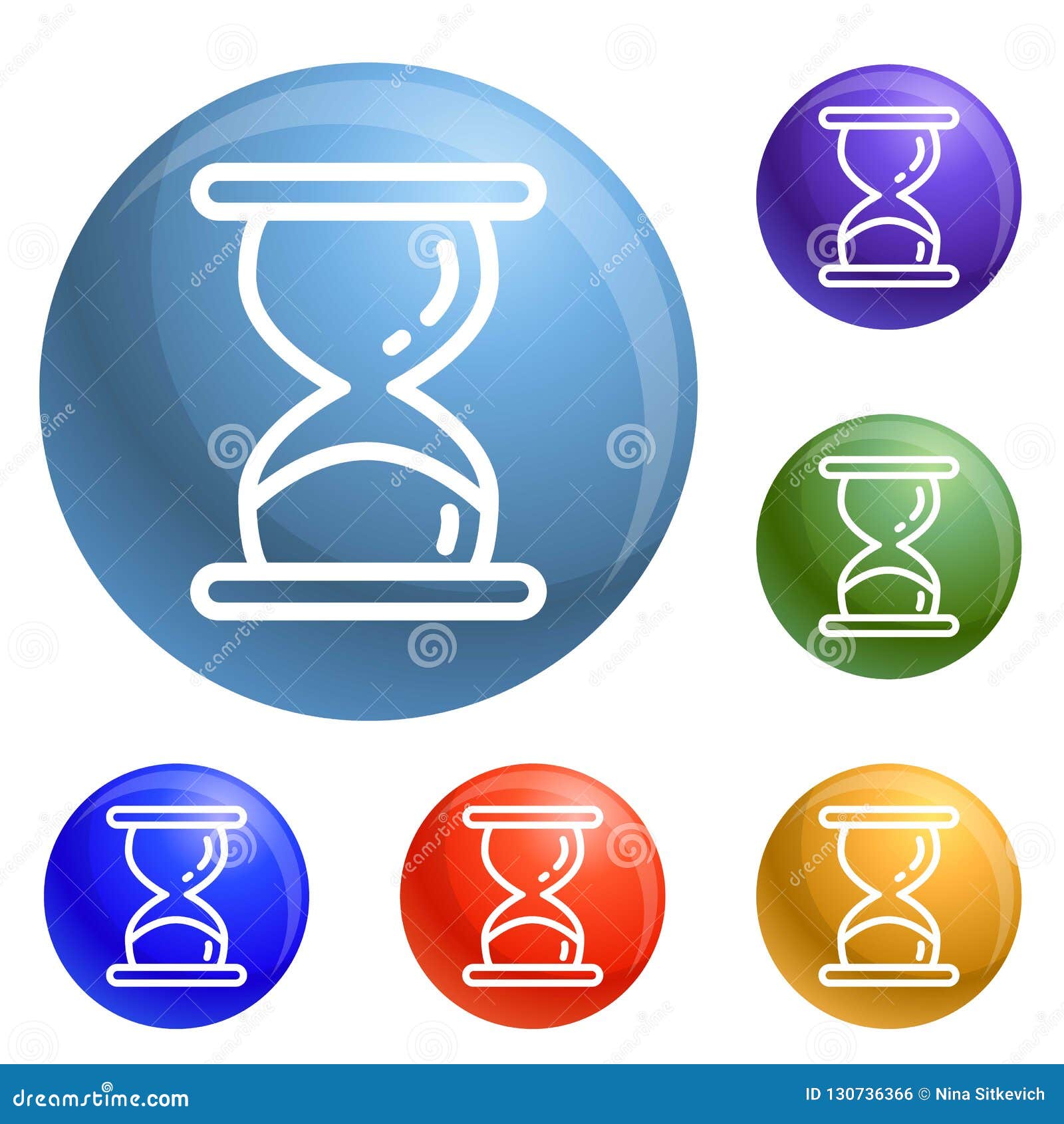 Hourglass Timer Icons Set Vector Stock Vector - Illustration of hour ...