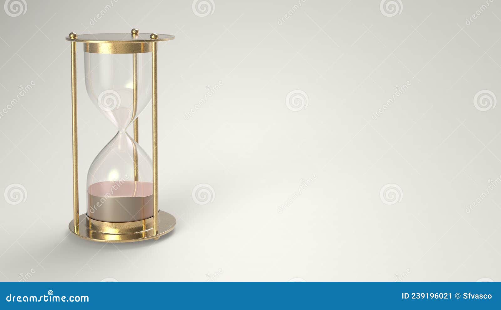 Hourglass Times Up with Beije Background Stock Illustration ...