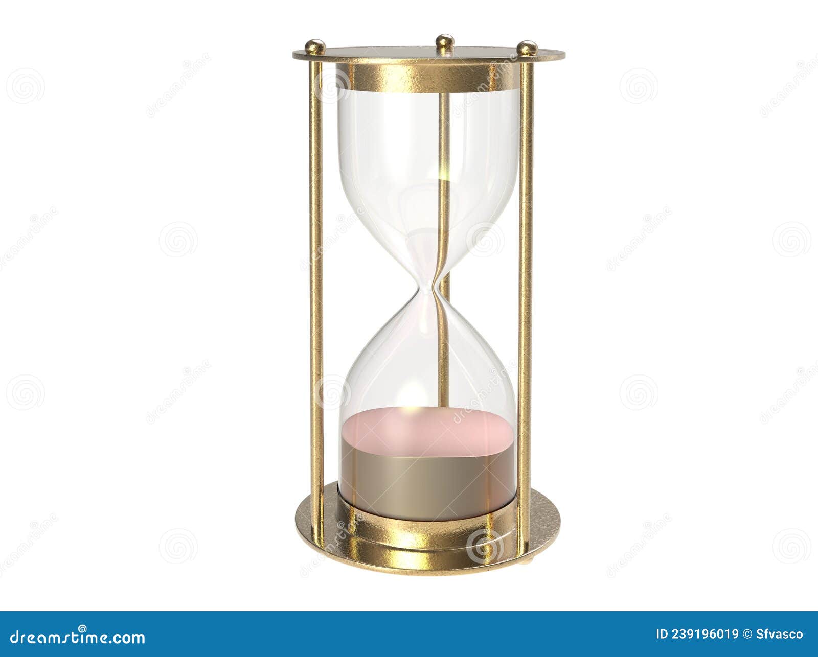 Hourglass Times Up White Background Stock Illustration - Illustration ...