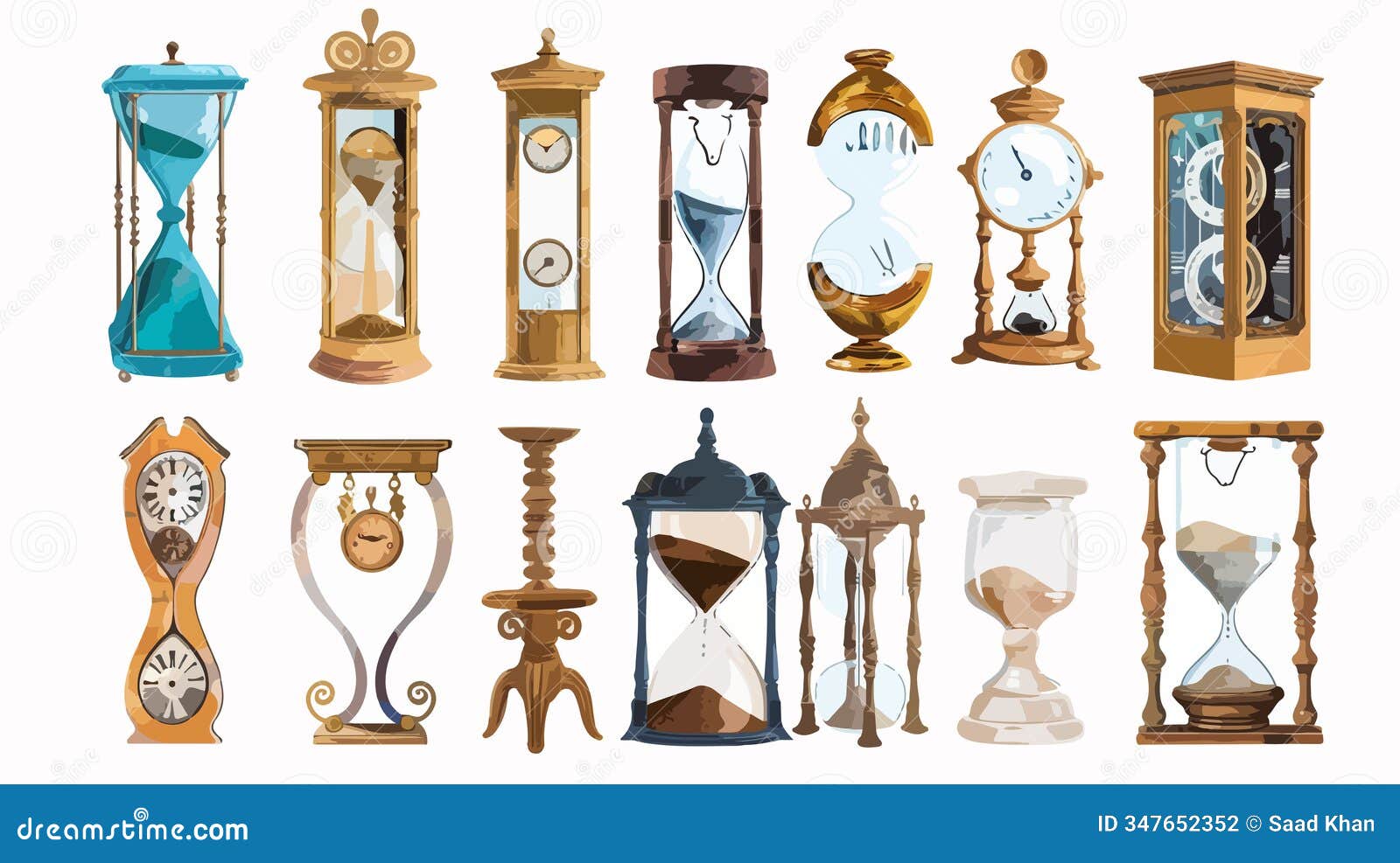 Hourglass Variations Collection for Time Measurement Concept Stock ...