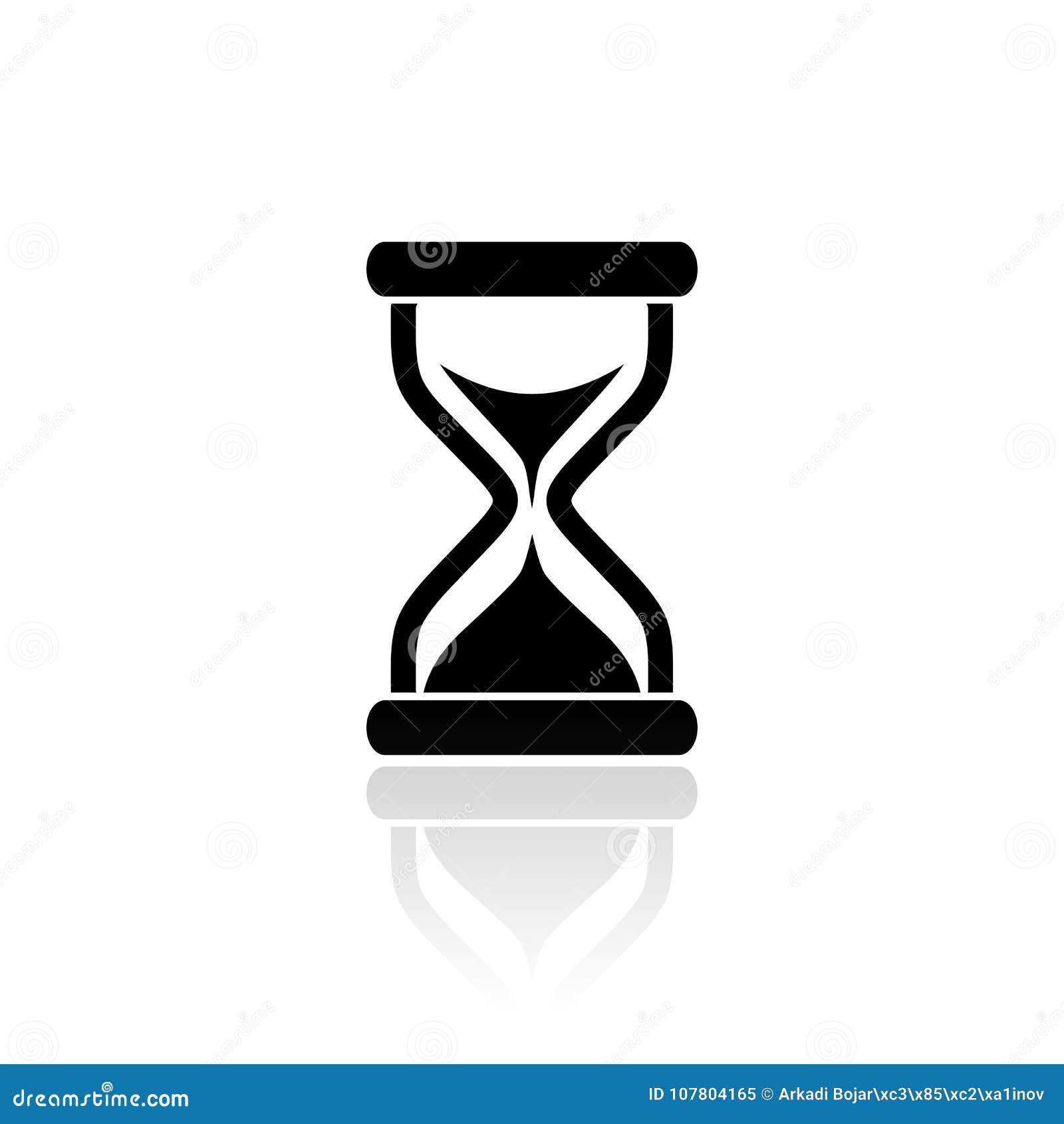 Hourglass Icon - Black Vector Illustration - Isolated On Transparent ...