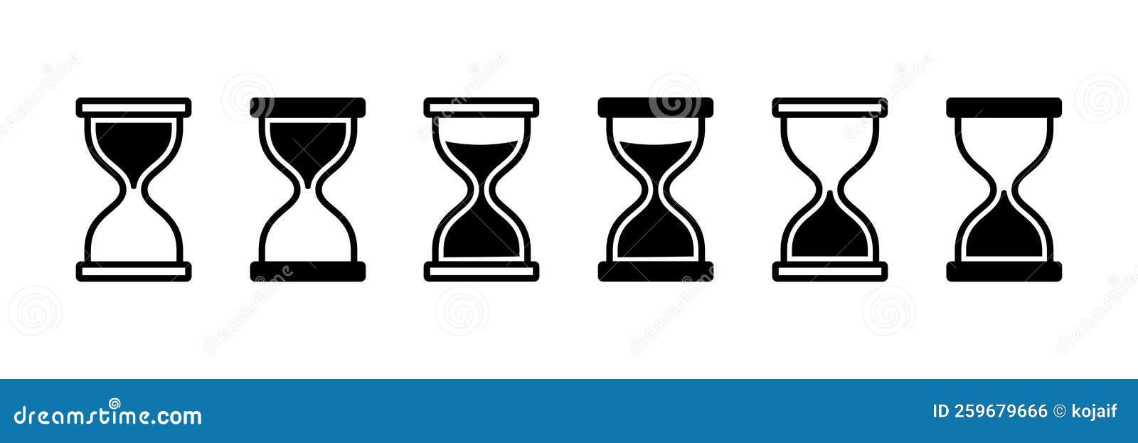 Hourglass Vector Icon. Line Sand Clock Symbol. Time Flow Illustration ...