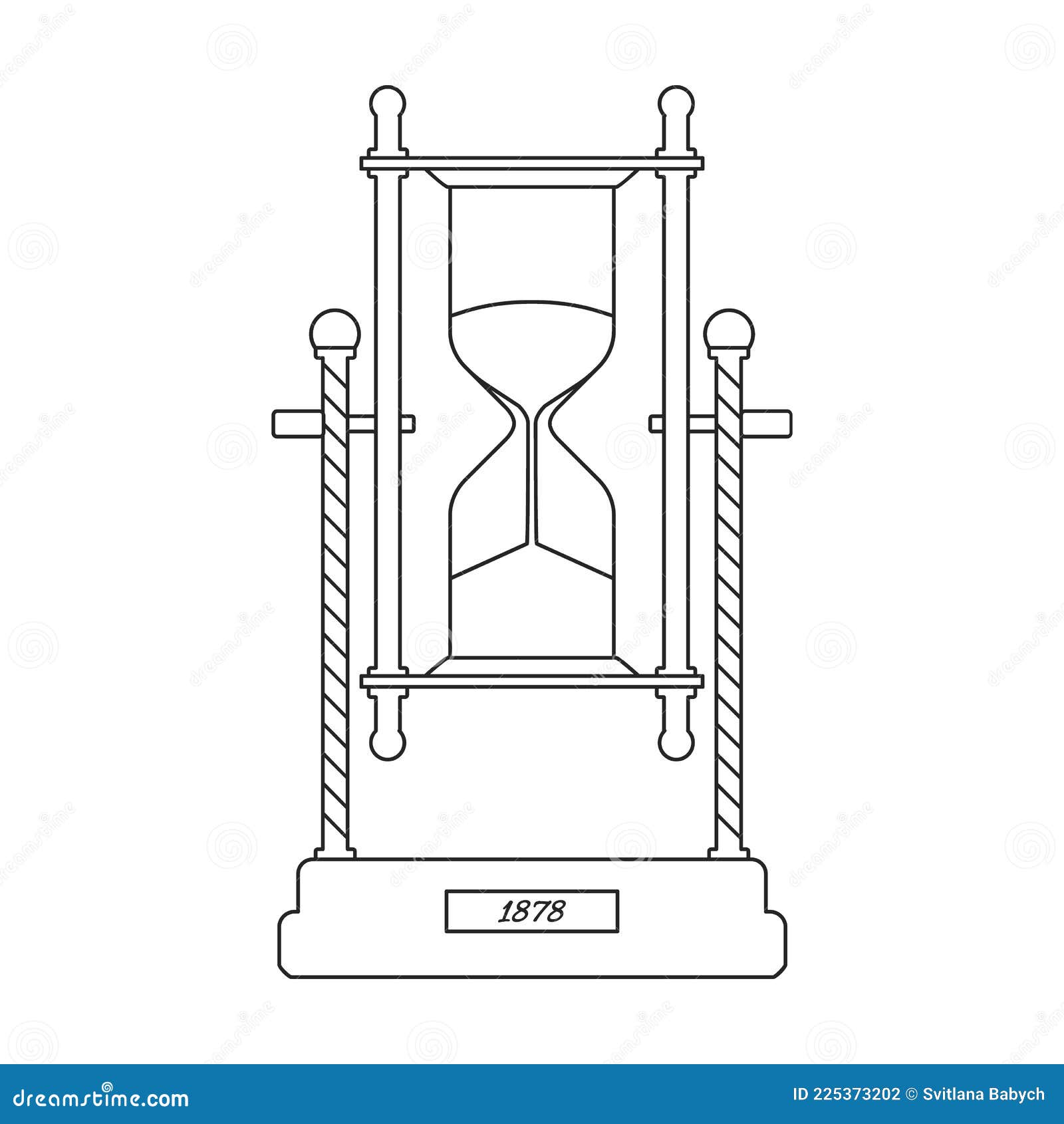 Hourglass Vector Icon.Outline Vector Icon Isolated on White Background ...