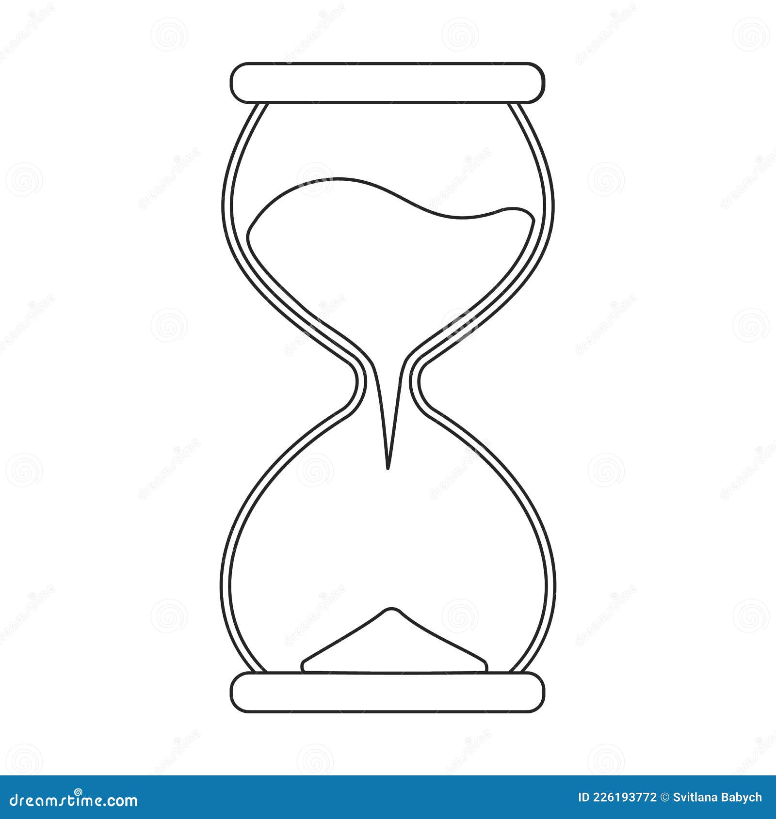 Hourglass Vector Icon.Outline Vector Icon Isolated on White Background ...