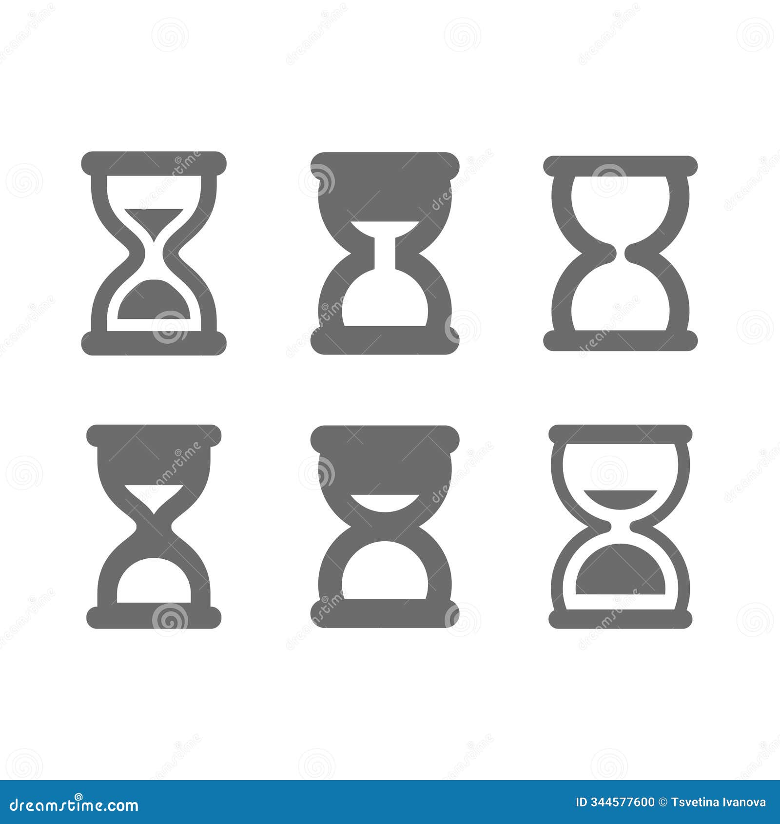 Hourglass Vector Cartoon Set Icon. Vector Illustration Sand Clock On ...