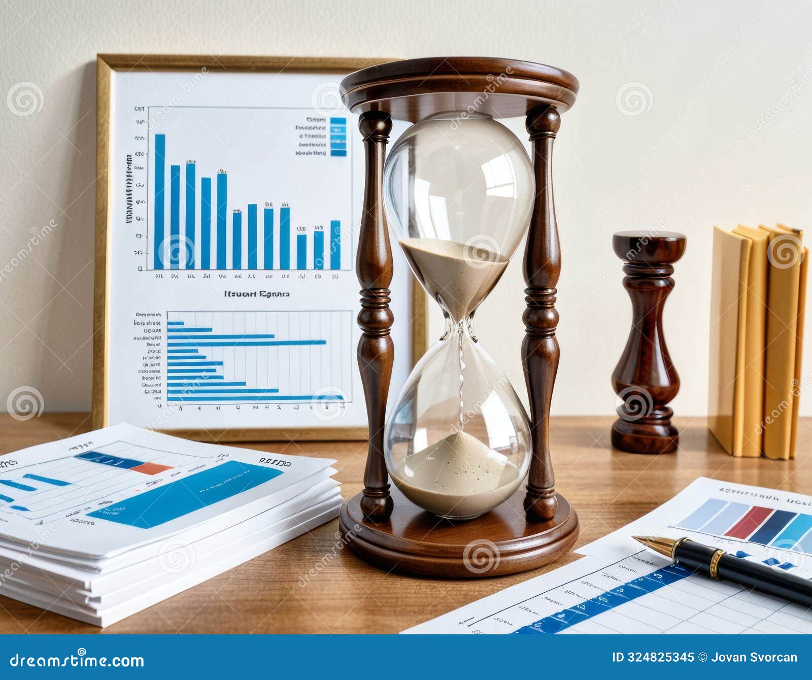 Hourglass Visualization: Time is Money Stock Illustration ...