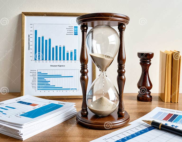 Hourglass Visualization: Time is Money Stock Illustration ...