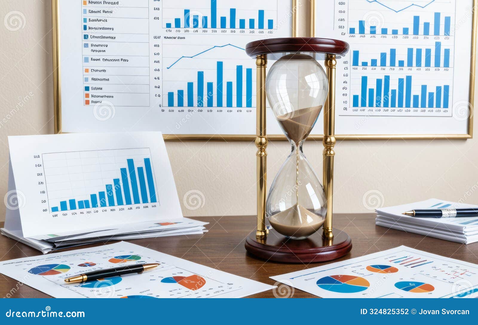 Hourglass Visualization: Time is Money Stock Illustration ...