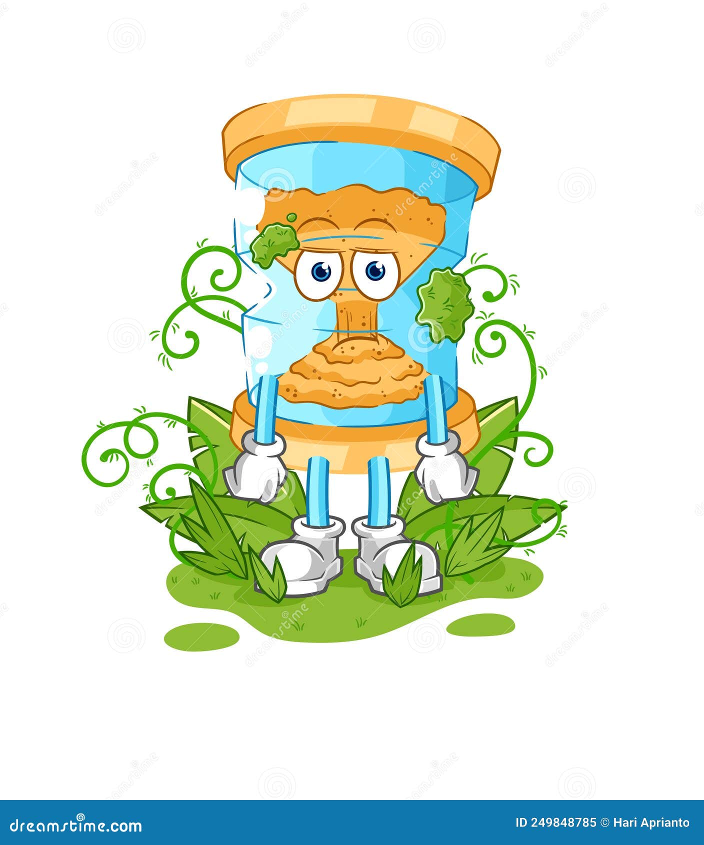 Hourglass Waiting Too Long Mascot. Cartoon Vector Stock Vector ...