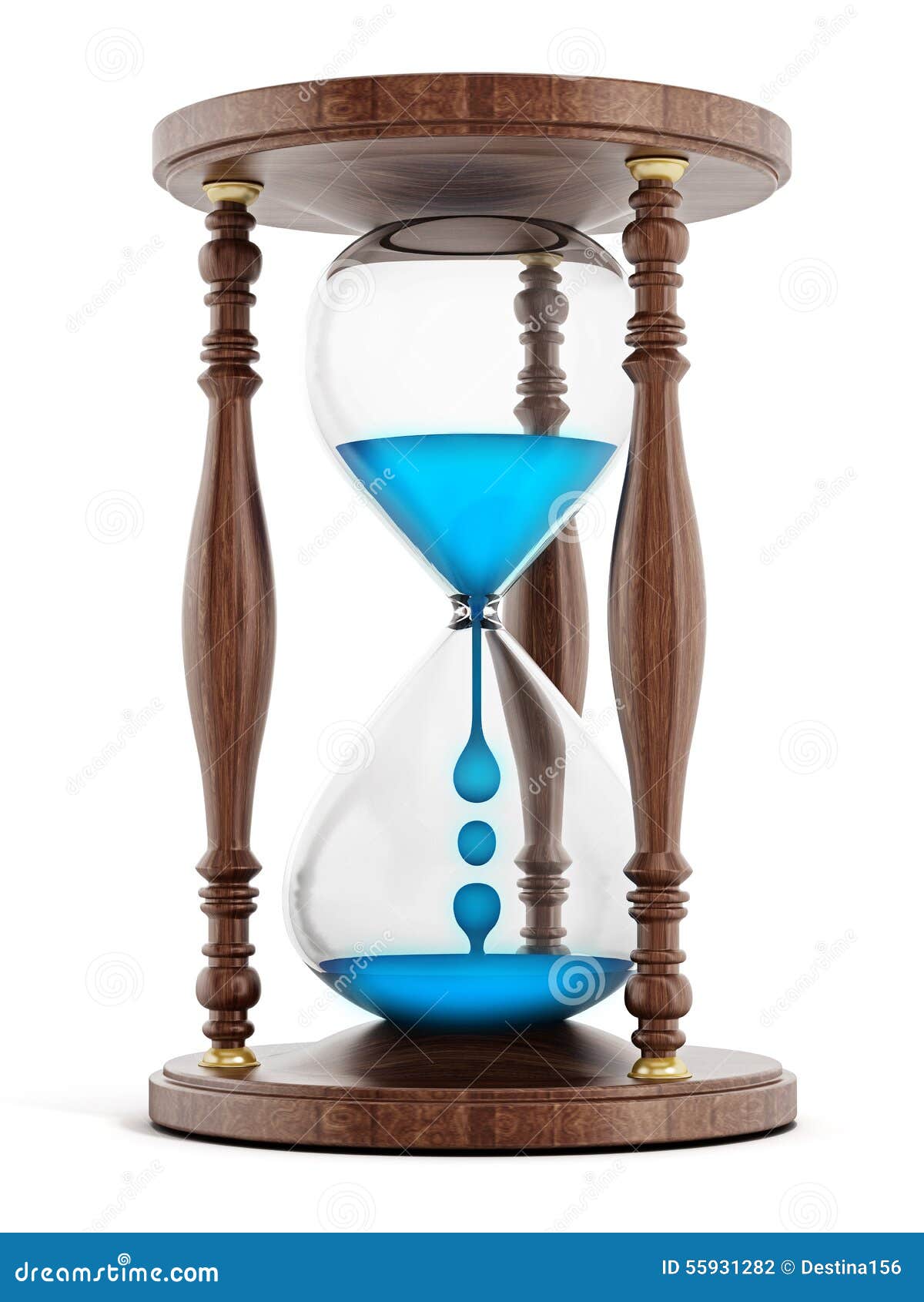 Hourglass with Water Isolated on White Background Stock Illustration ...